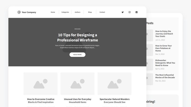 Blog Page Wireframe Template | Moqups