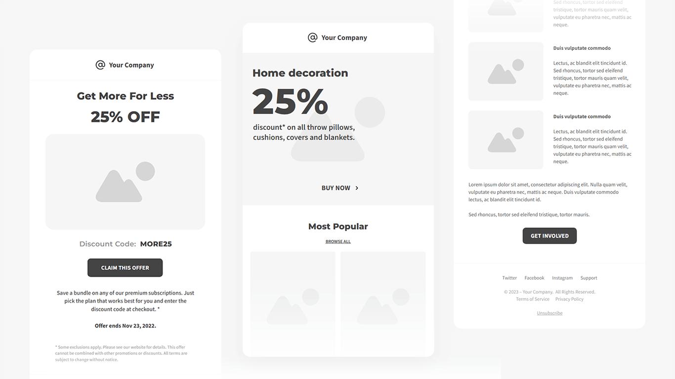 Marketing Email Wireframe Template | Moqups