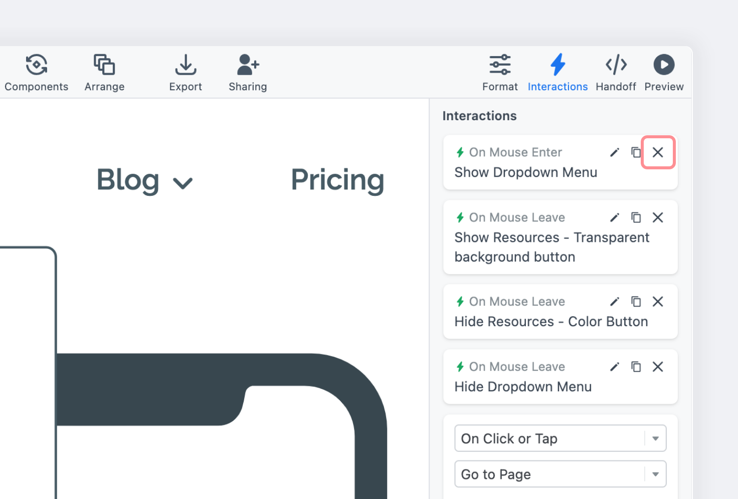 Object interactions | Moqups