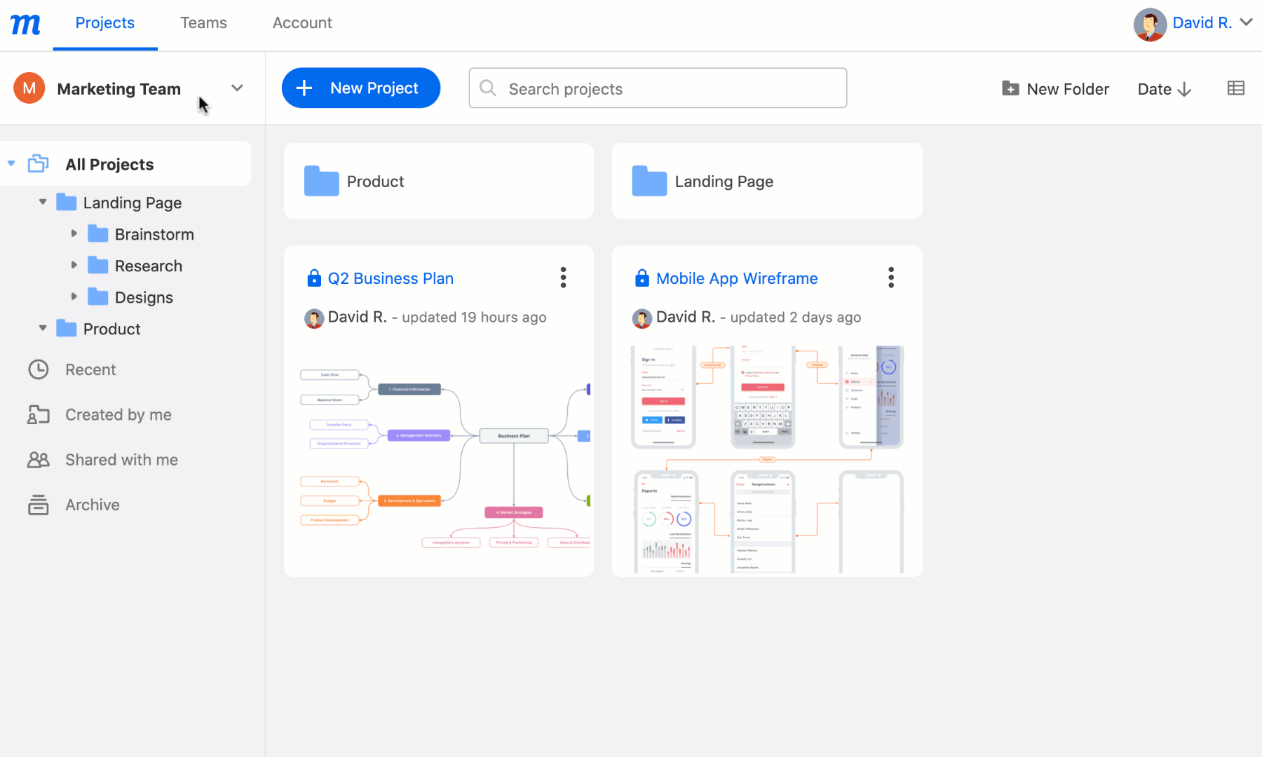 Create projects | Moqups