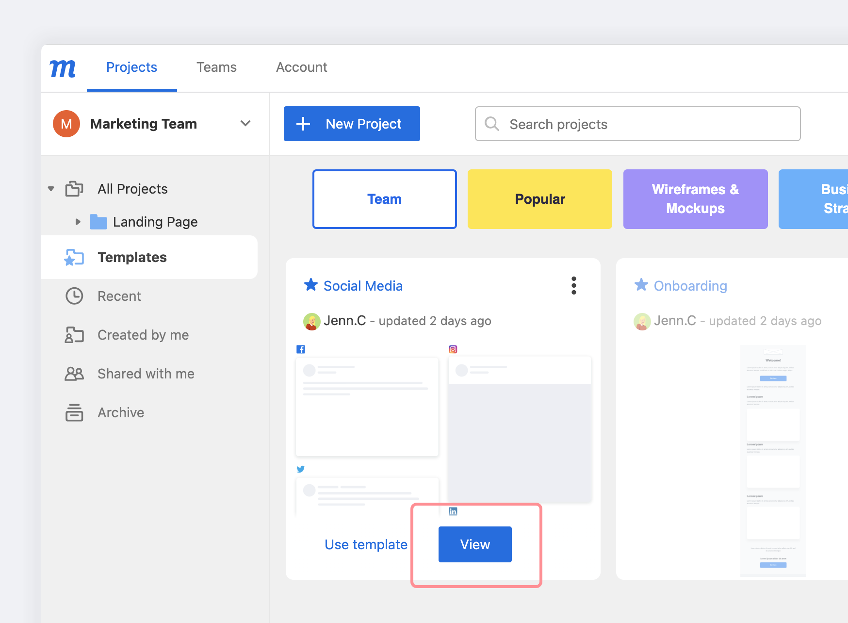 Create and Share Custom Templates | Moqups