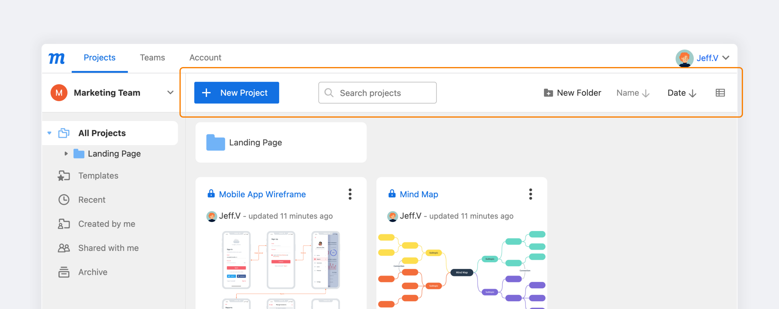 Guide to projects | Moqups