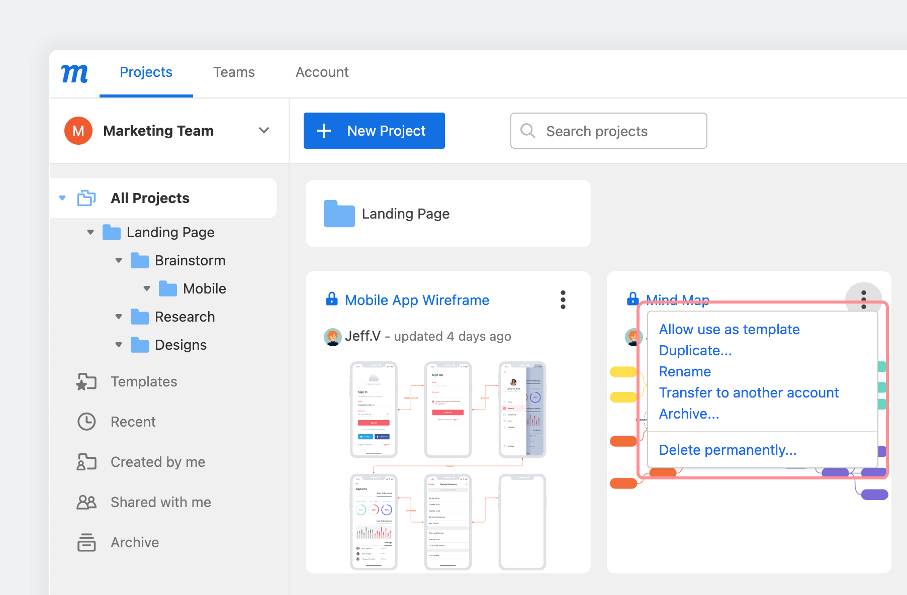 Guide to projects | Moqups