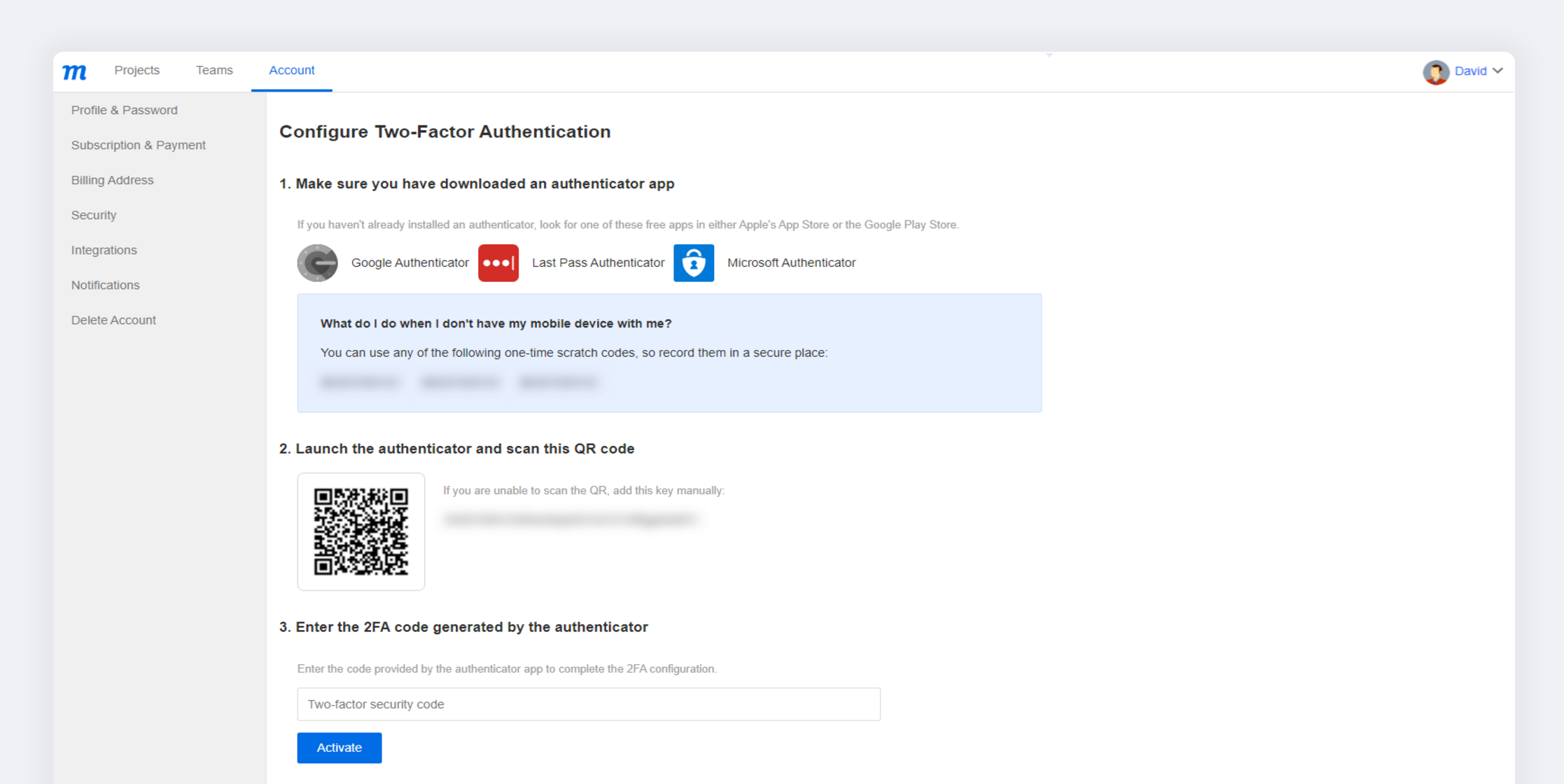 Your profile and password | Moqups